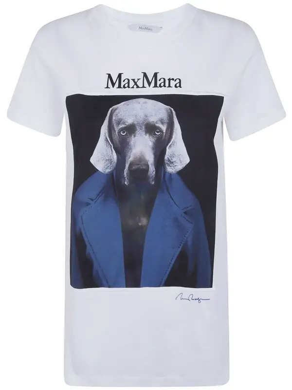 Max Mara Printed Cotton T-shirt - White
