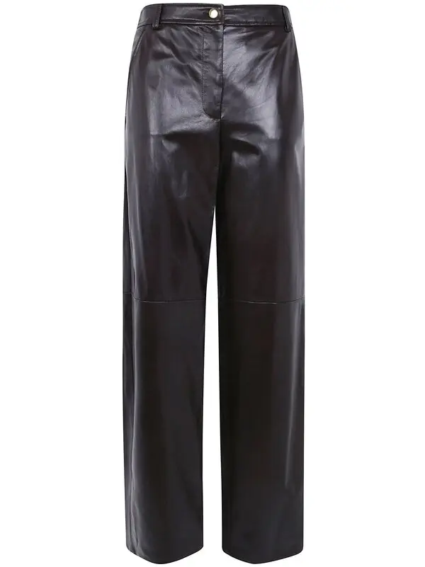 Max Mara Pantaloni In Pelle Nappa "mst Legno
