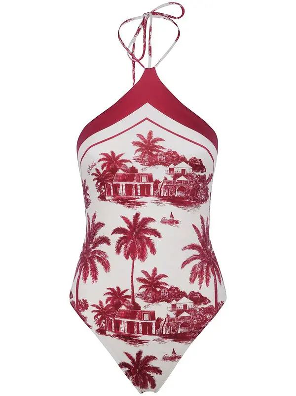 MC2 SAINT BARTH One-piece Swimsuit With Tropical Print