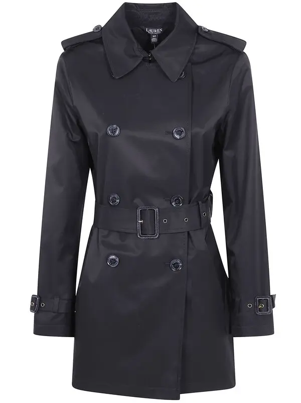 Ralph Lauren Double-breasted Cotton Coat - Black