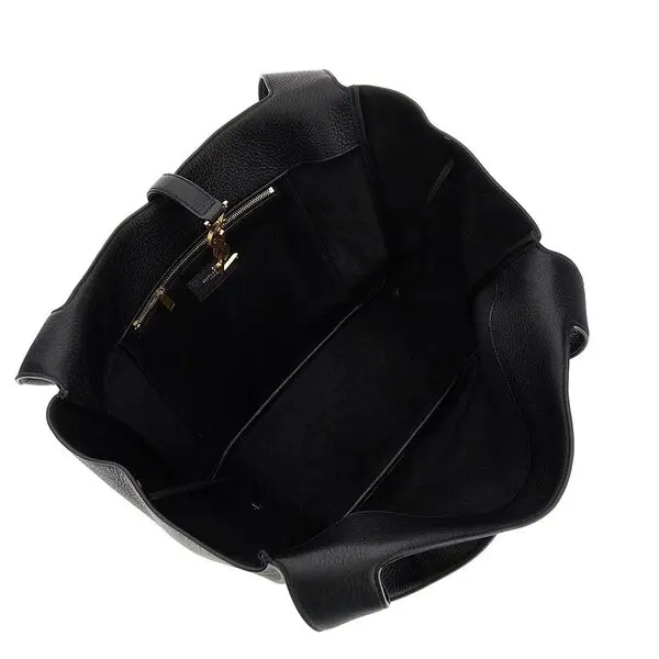 Saint Laurent Le 5 À 7 Grained Leather Shopping Bag - Black