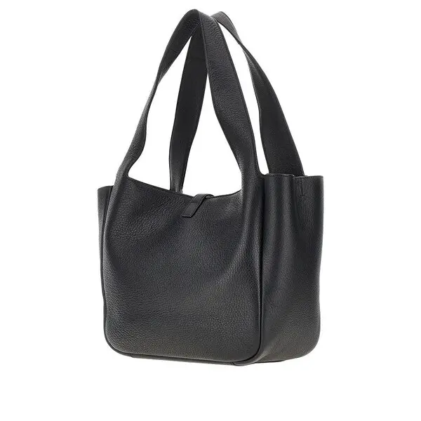 Saint Laurent Le 5 À 7 Grained Leather Shopping Bag - Black