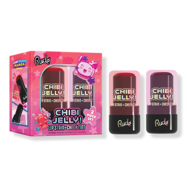 RUDE Chibi Manga Collection Chibi Jelly! Lip Stain + Cheek Tint Duo - One-color