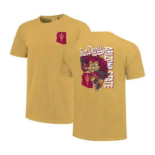 IMAGE ONE Arizona State Sun Devils Sketched Mascot Comfort Colors T-shirt - Gold