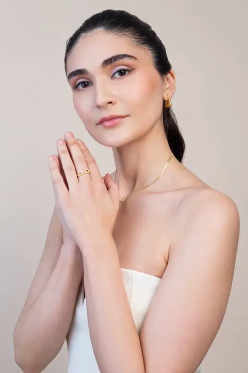 ZYNNIA COLLECTIVE Studded Twist Chain Ring