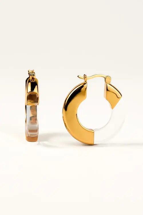 ZYNNIA COLLECTIVE Split Hoop Earrings - Gold