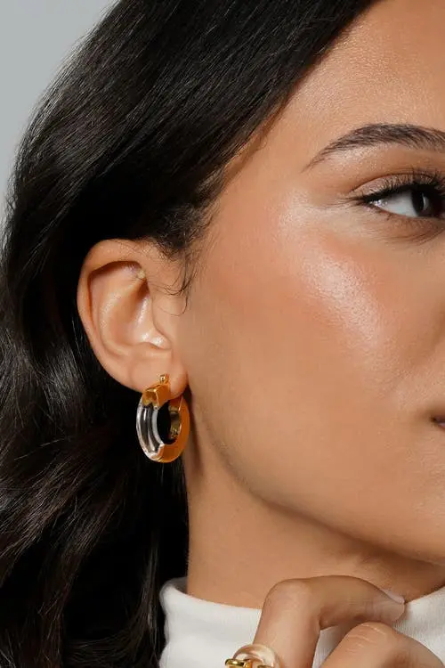 ZYNNIA COLLECTIVE Split Hoop Earrings - Gold