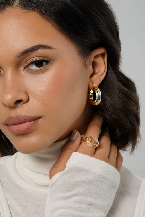 ZYNNIA COLLECTIVE Split Hoop Earrings - Gold