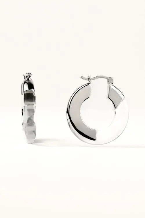 ZYNNIA COLLECTIVE Split Hoop Earrings - Silver
