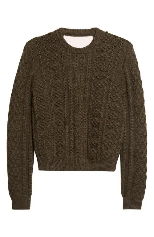 JIL SANDER Back Slit Wool Sweater - Thyme Green