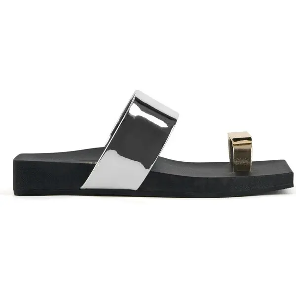United Nude Loop Toe Lo Sandals - Cube Ring Silver