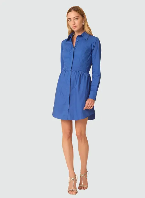 GILNER FARRAR Yelina Bustier Button-down Poplin Dress