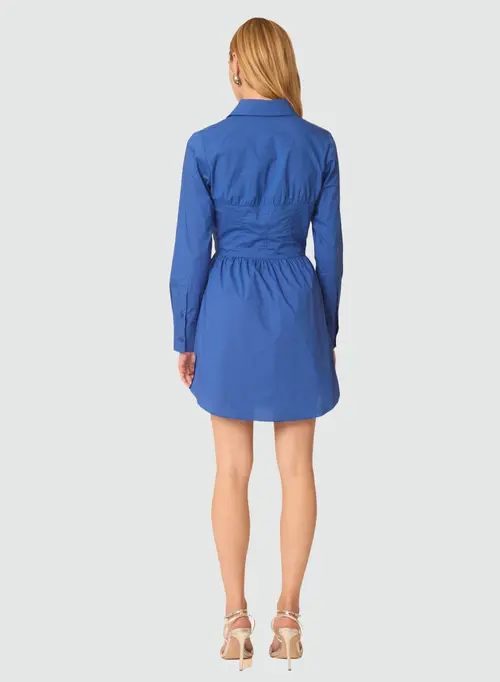GILNER FARRAR Yelina Bustier Button-down Poplin Dress