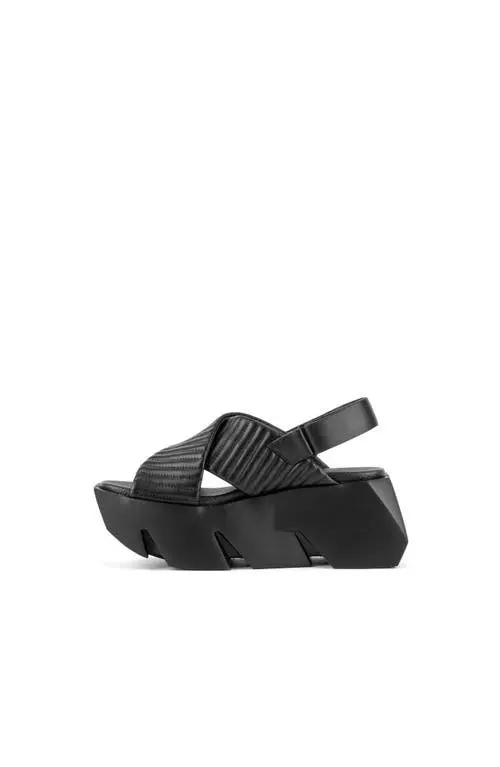 United Nude Bull Puffier Flatform Slingback Sandal - Black