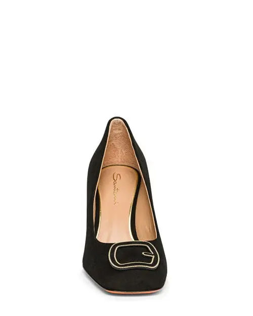Santoni Suede High-heel Pump