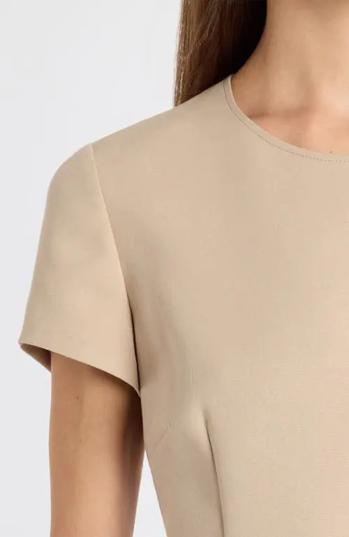 Santorelli Moira Soft Stretch Crepe Cap Sleeve Flounce Dress