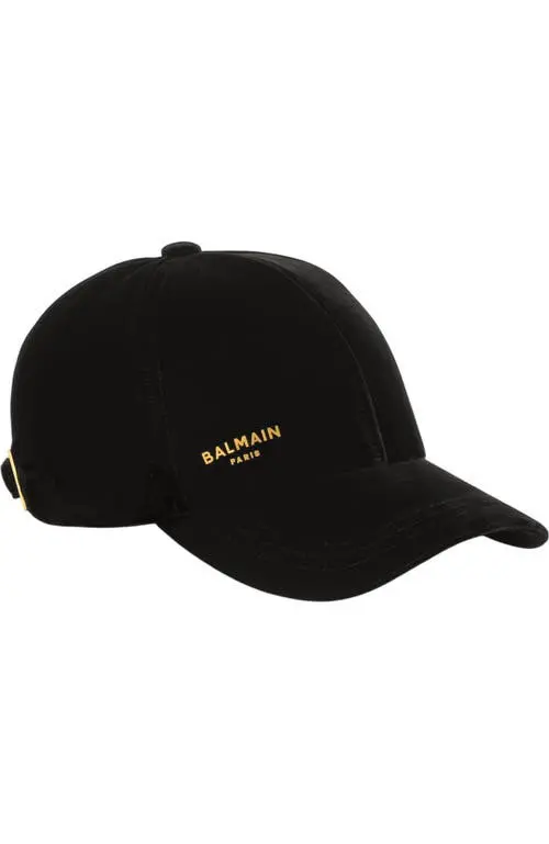 Balmain Paris Velvet Cap - Black
