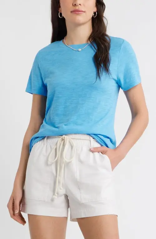 Caslon Cotton Blend Crewneck T-shirt - Blue Maya