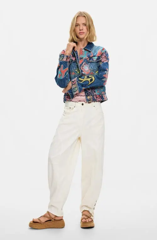 Desigual Embroidered Denim Trucker Jacket