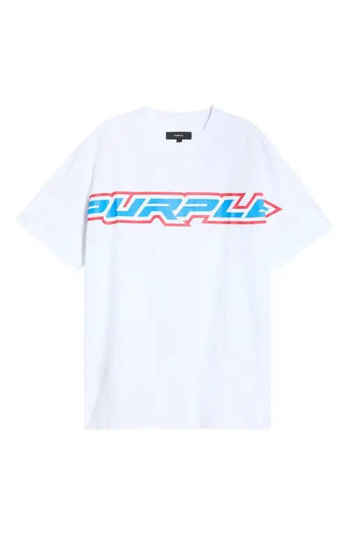 PURPLE BRAND Oversize Textured Cotton Jersey Graphic T-shirt