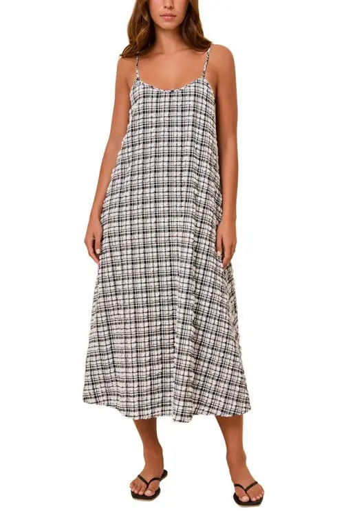 Solid & Striped Lois Check Sleeveless Maxi Dress - Noir