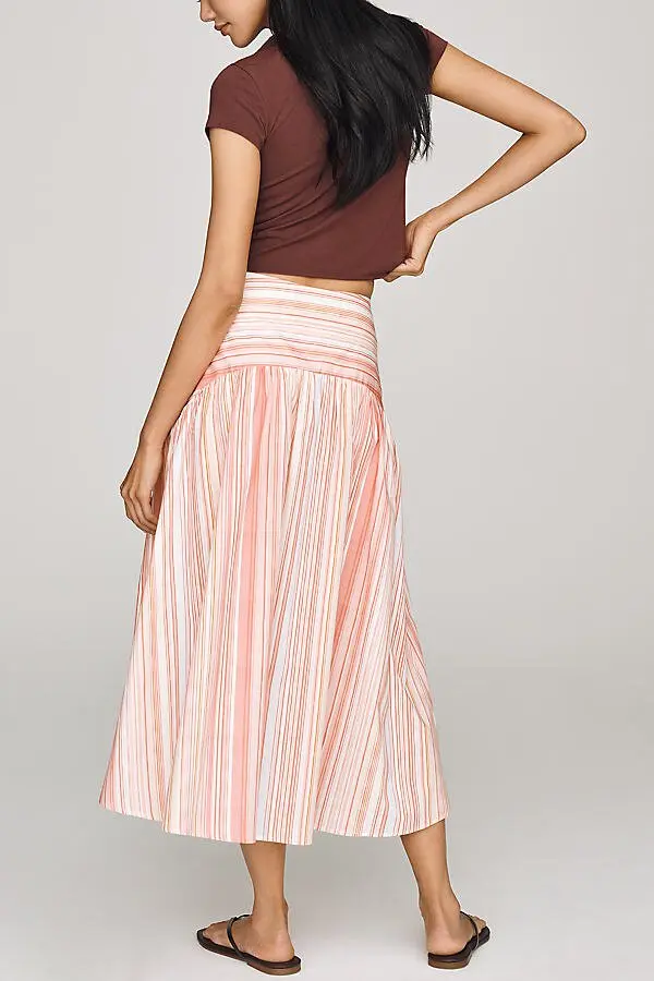 EXQUISE Tobie Drop-waist Skirt - Multi Stripe