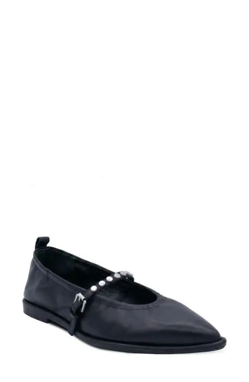 Ash Bella Studded Mary Jane Flat - Black
