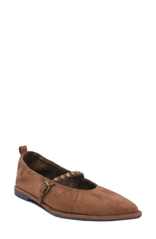 Ash Bella Studded Mary Jane Flat - Chestnut