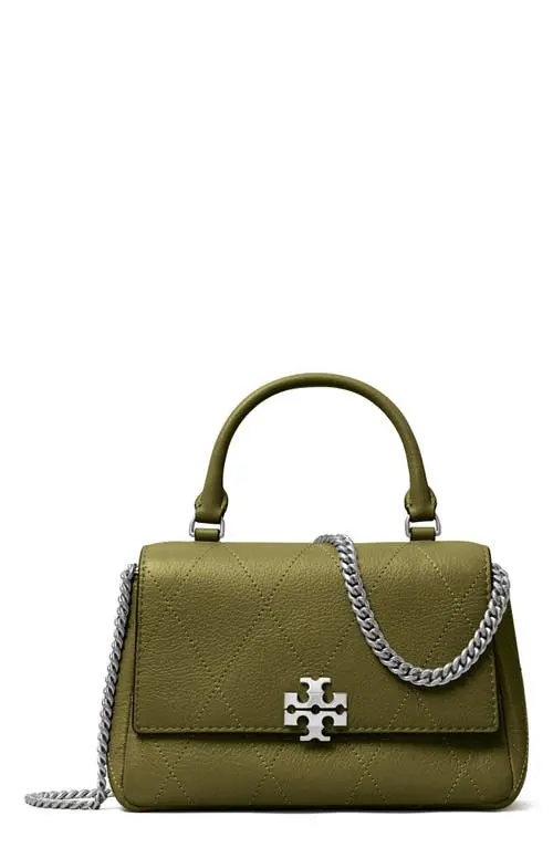 Tory Burch Charlie Quilted Leather Top Handle Bag - Leccio