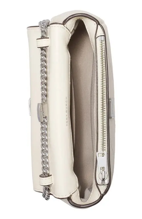 Tory Burch Charlie Quilted Leather Top Handle Bag - Light Cream