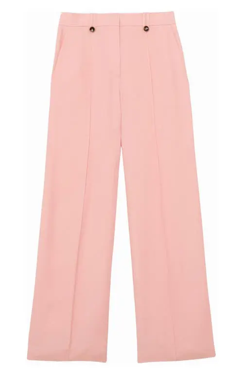 REISS Magda Pleated Linen Wide Leg Pants