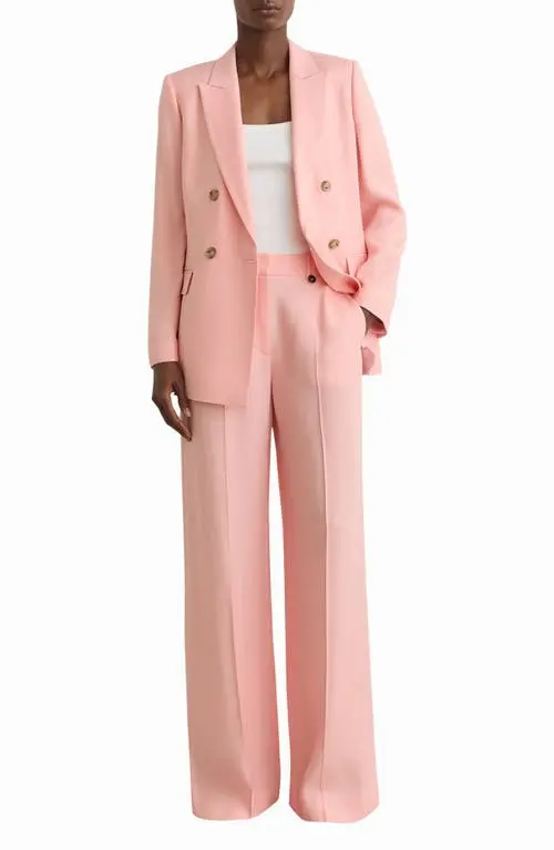 REISS Magda Pleated Linen Wide Leg Pants