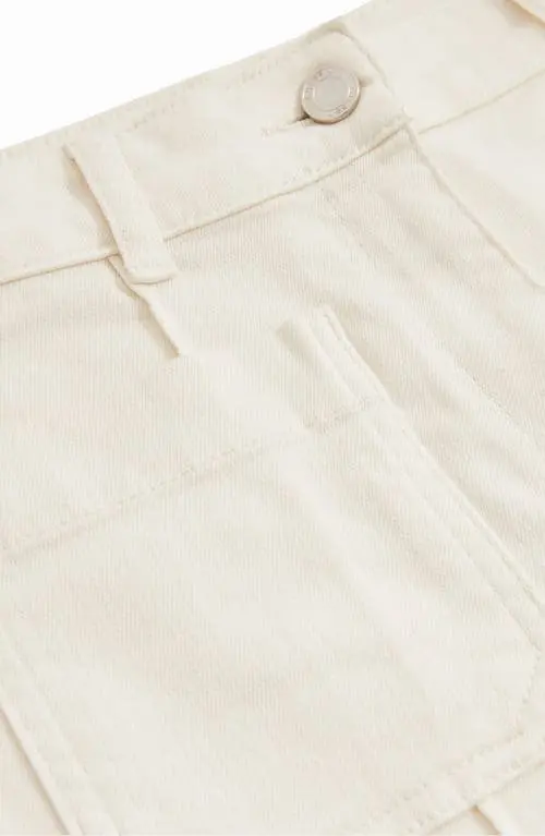 REISS Sakura Pintuck Patch Pocket Wide Leg Jeans - Ecru