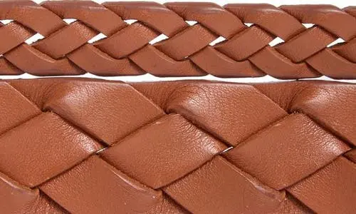 Nordstrom Double Braid Leather Belt - Cognac