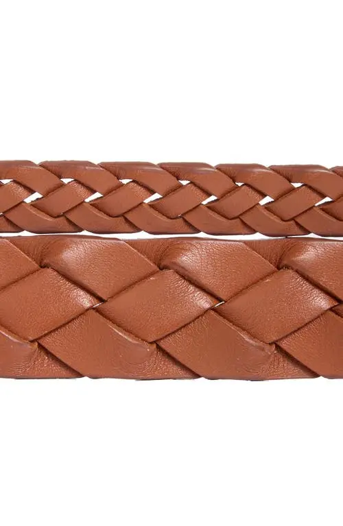 Nordstrom Double Braid Leather Belt - Cognac