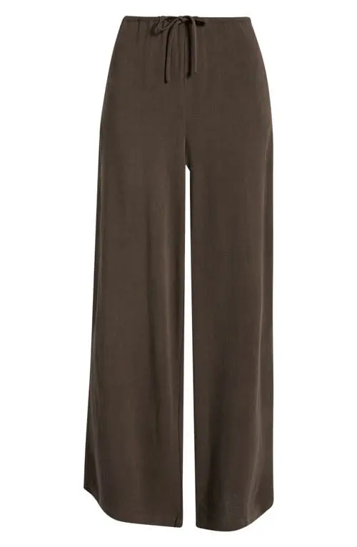 PACSUN Milla Tie Waist Wide Leg Pants - Brown
