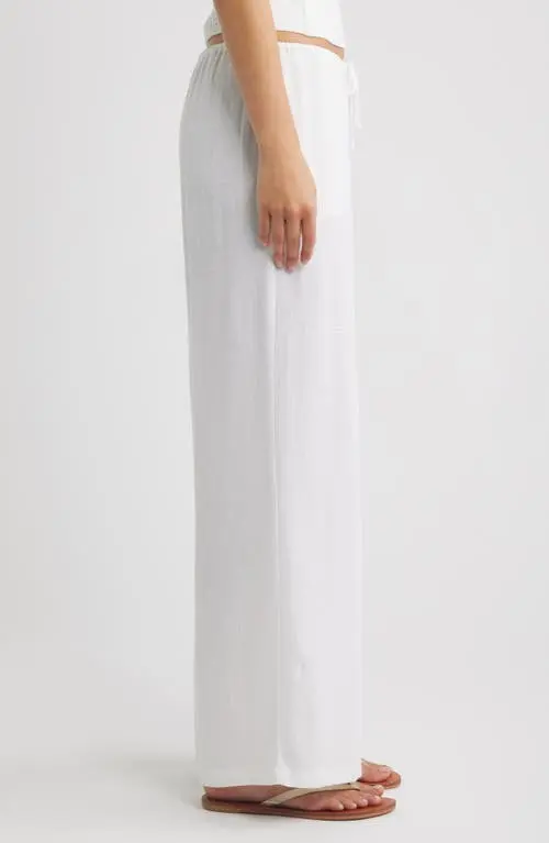 PACSUN Milla Tie Waist Wide Leg Pants - White