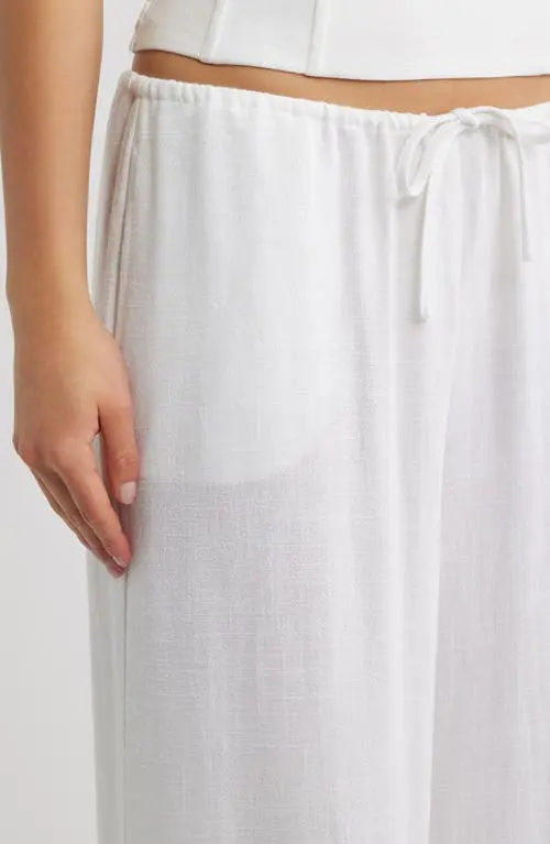 PACSUN Milla Tie Waist Wide Leg Pants - White