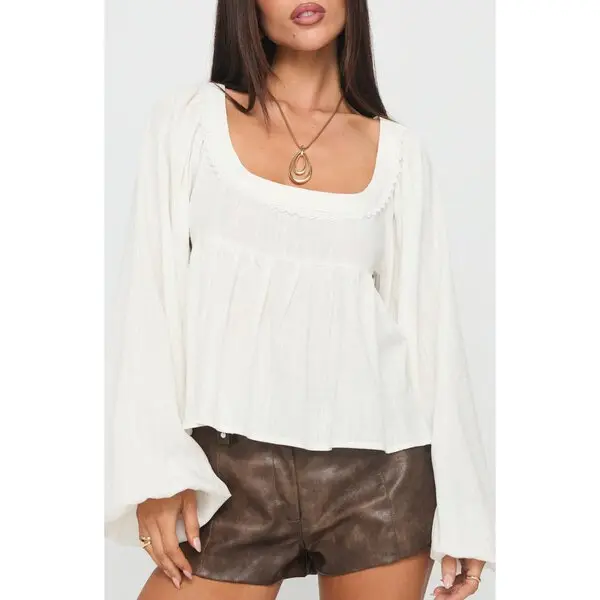 Princess Polly Benjie Long Sleeve Top - White