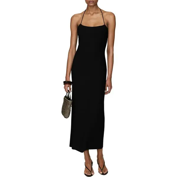 Mango Knit Halter Neck Midi Dress