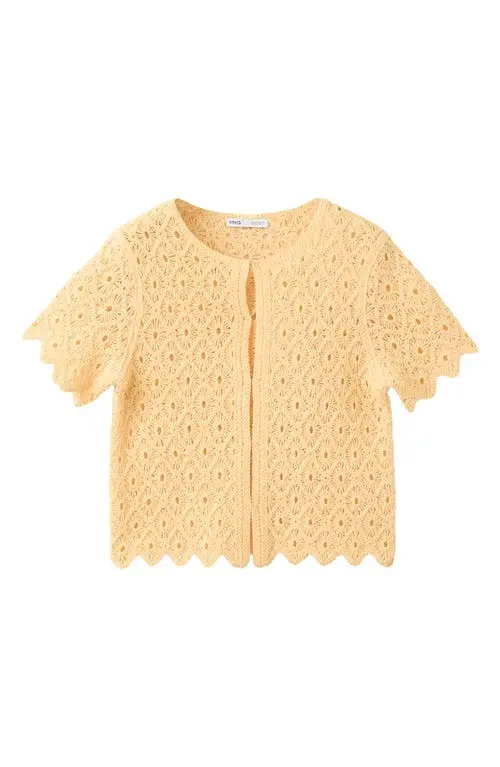 Mango Openwork Crochet Knit Top