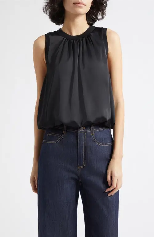 Cinq À Sept Sleeveless Satin Top - Black