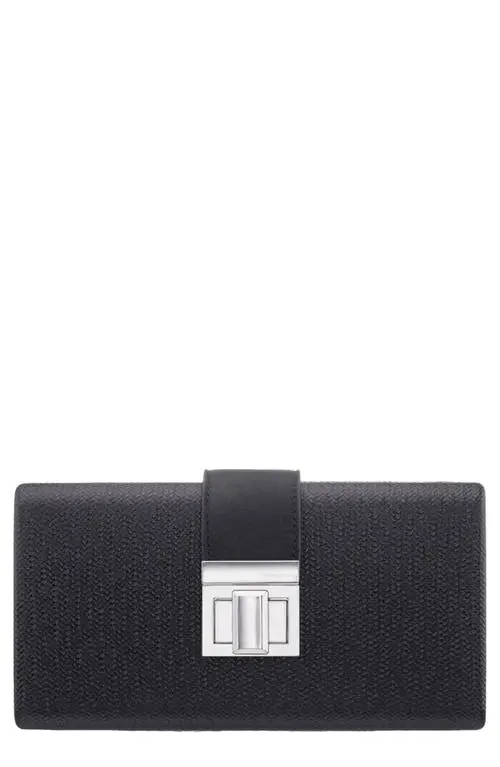 Nina Presly Faux Leather Clutch - Black