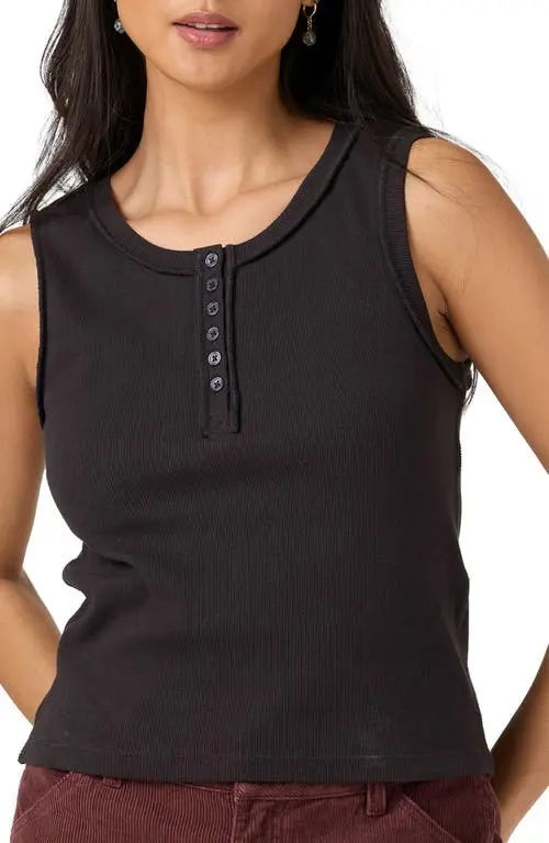 O'Neill Hattie Rib Henley Tank - Black