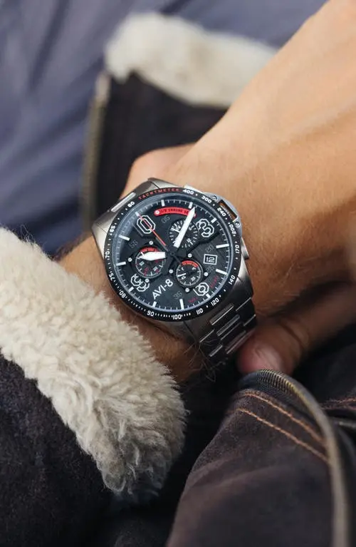 AVI-8 P-51 Mustang Blakeslee Chronograph Watch With Bracelet