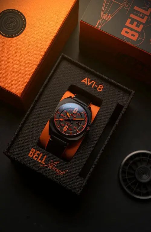 AVI-8 Automatic Watch With Leather/rubber Strap - Black