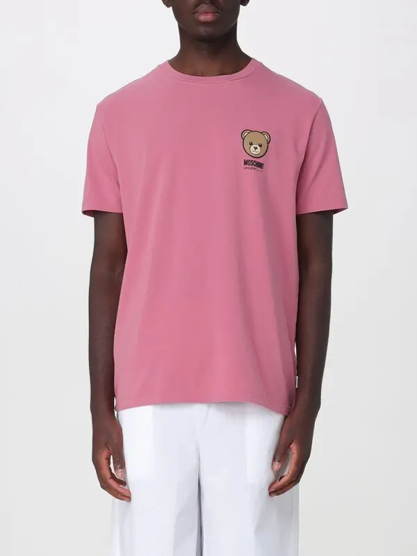 Moschino Teddy Bear Print Cotton T-shirt With Logo - Pink