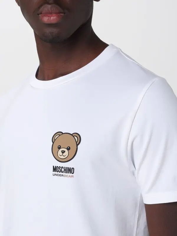 Moschino Teddy Bear Print Cotton T-shirt With Logo - White