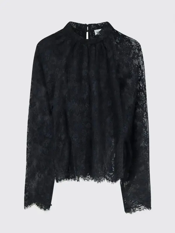 SELF-PORTRAIT Lace Long-sleeved Blouse With Crew Neck