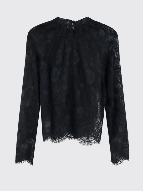 SELF-PORTRAIT Lace Long-sleeved Blouse With Crew Neck